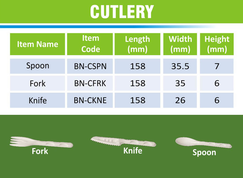 Cutlery – Bionova – Pulp Fiber Compostable Products
