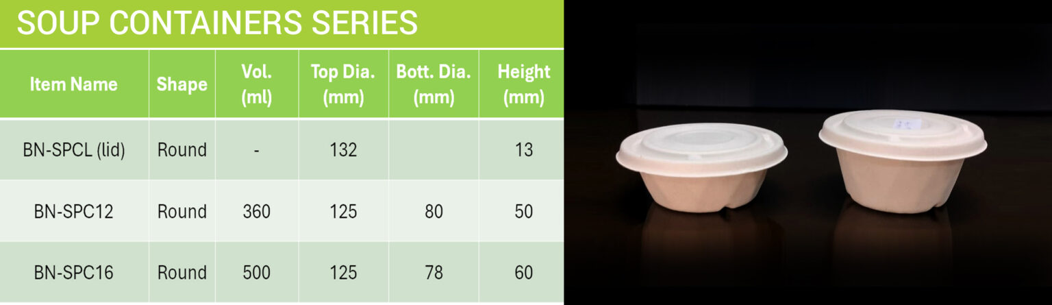 SOUP CONTAINERS SERIES – Bionova – Pulp Fiber Compostable Products